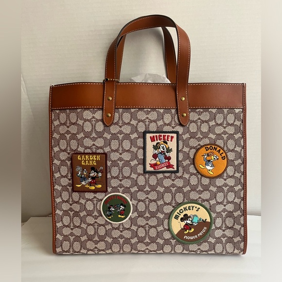 Coach | Bags | Coach Field Tote 4 Tote Bag Cg974 Brown Jacquardleather ...